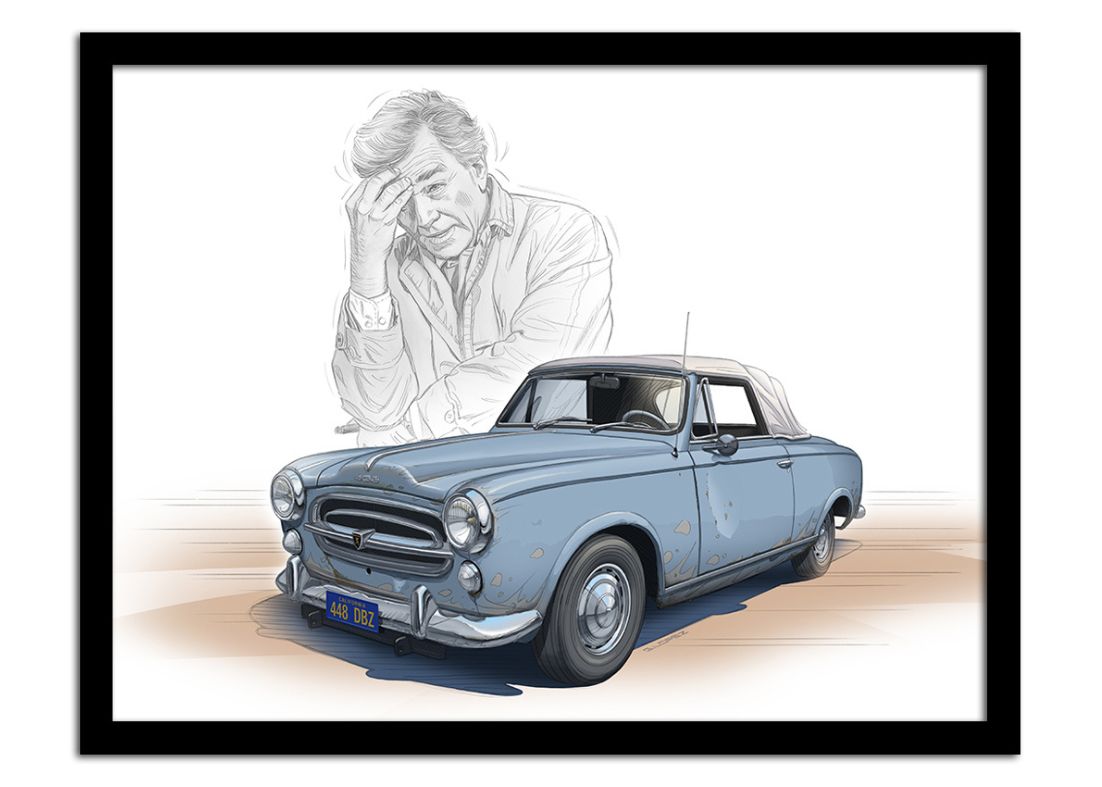 Dessin COLUMBO Peugeot 403 & Portrait Crayon – Guillaume Lopez ...
